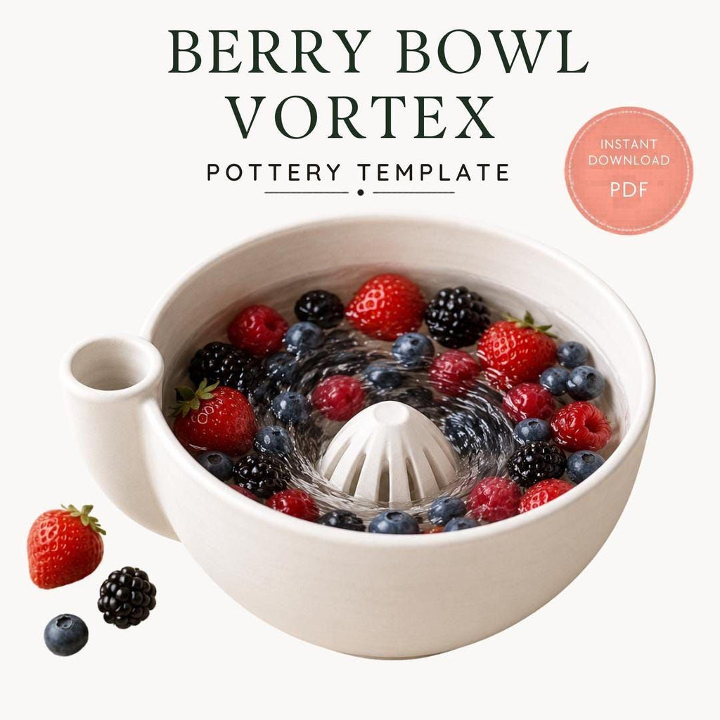 Vortex Berry Bowl Pottery Template, vortex fruit washer Clay Slab ...